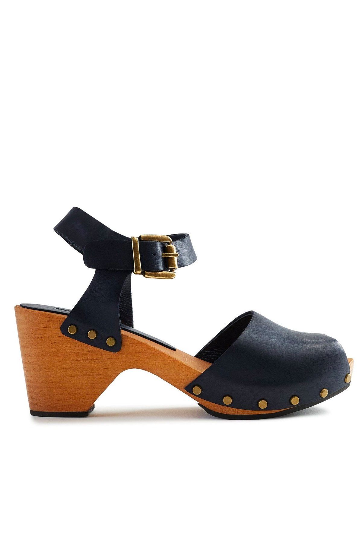 lisa b. Peep Toe Clogs - Dark Navy | Garmentory