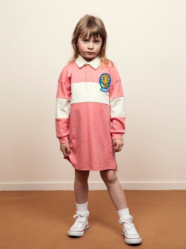 Kids mini rodini limited edition rugby dress - pink | Garmentory