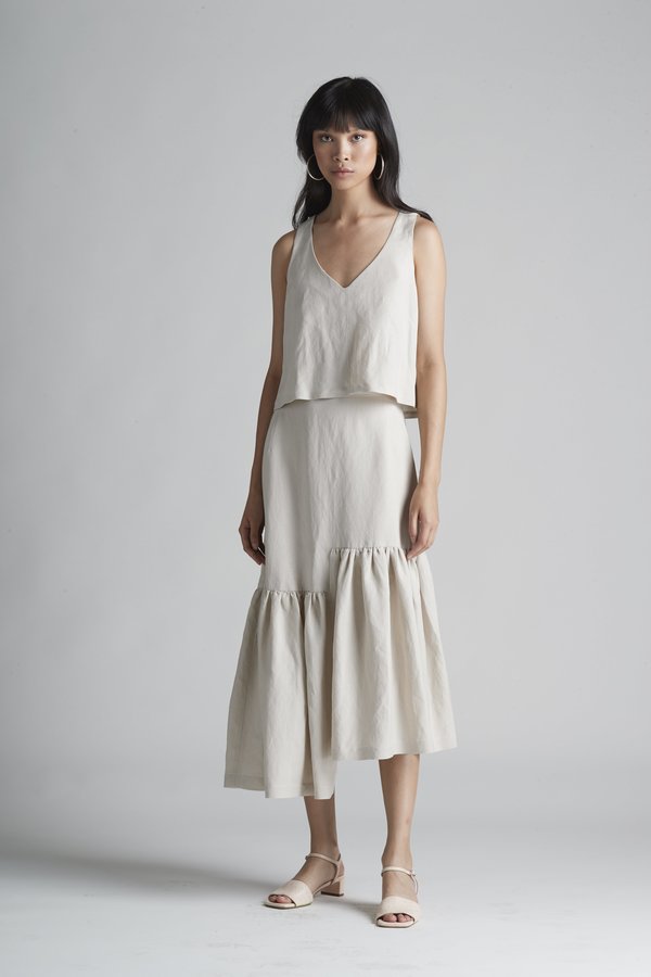Christine Alcalay Flowy Linen Tank | Garmentory