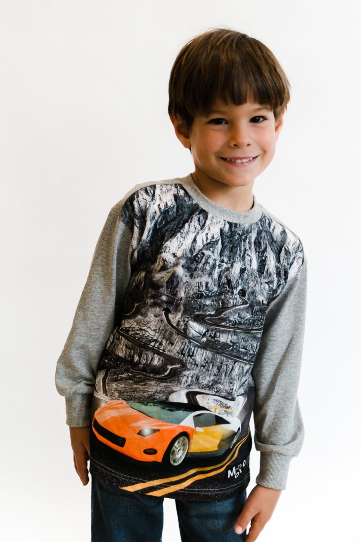 Molo Risci Long Sleeve T Shirt in Patchwork Cars | Garmentory