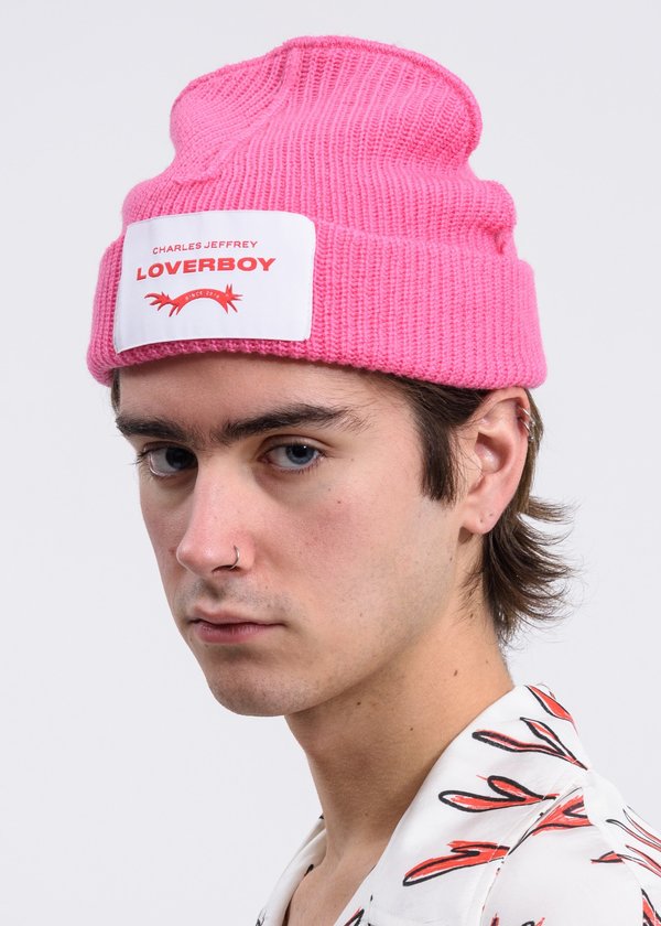 Charles Jeffrey Loverboy Tag Beanie - pink | Garmentory