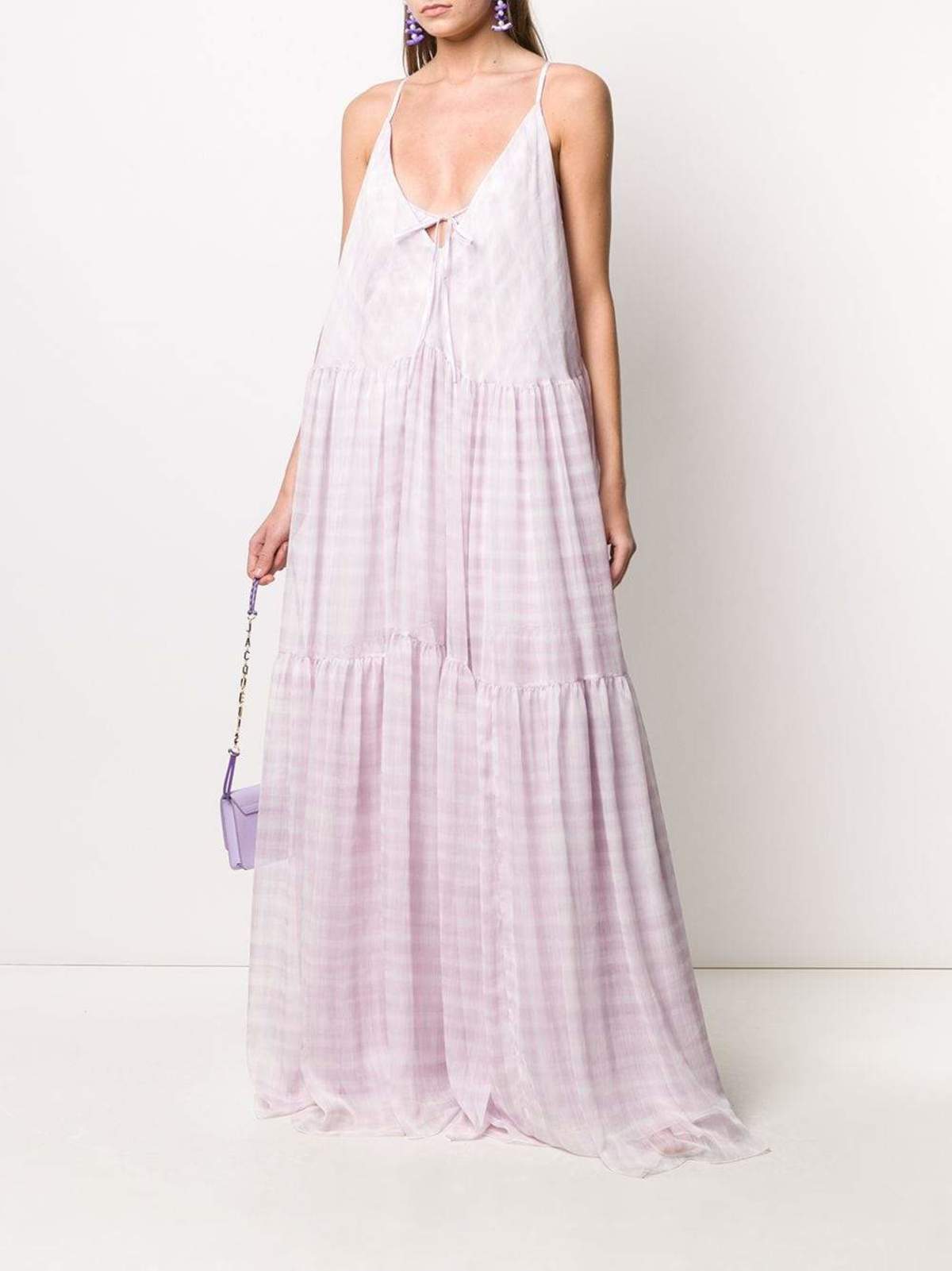 Jacquemus La Robe Mistral Dress - Print Pink Check | Garmentory