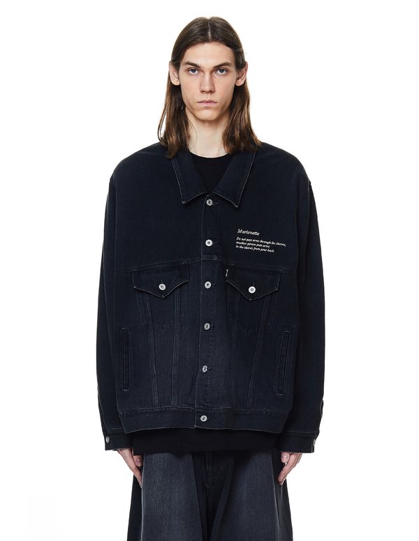 Doublet Cotton and Silk Denim Jacket - Black | Garmentory