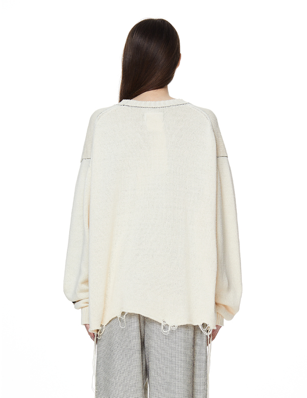 Doublet Cotton Hidden Message Sweater - Ivory | Garmentory