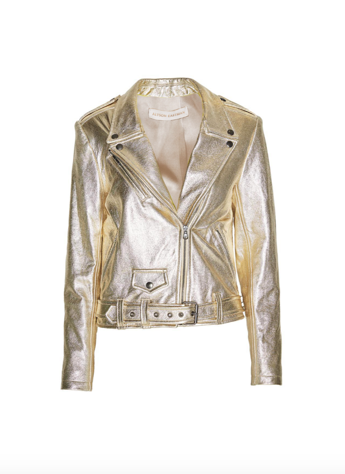 alyson eastman MOTO Jacket - Gold Metallic | Garmentory