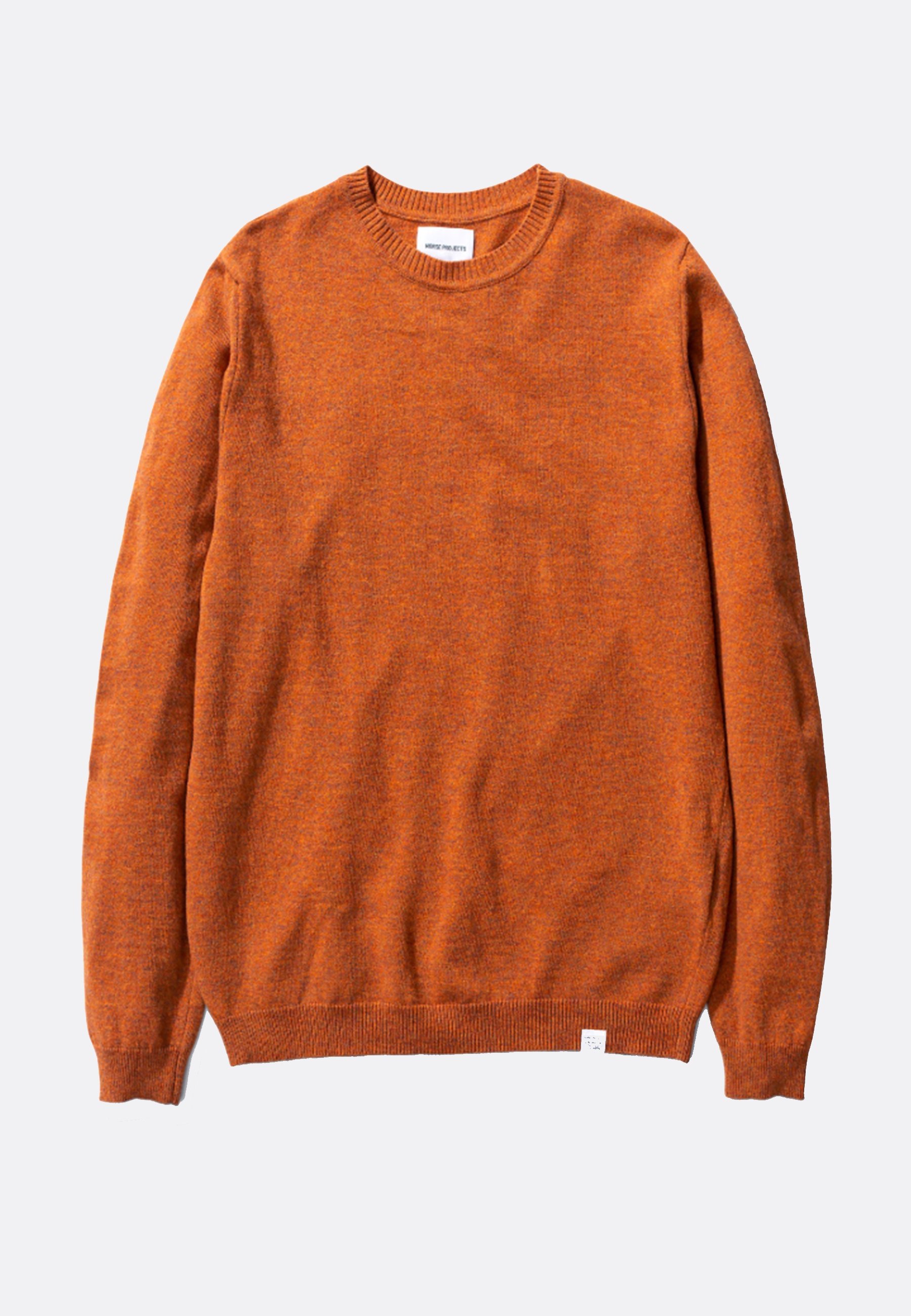 Norse Projects Sigfred Light Wool Sweater - Cadmium Orange | Garmentory
