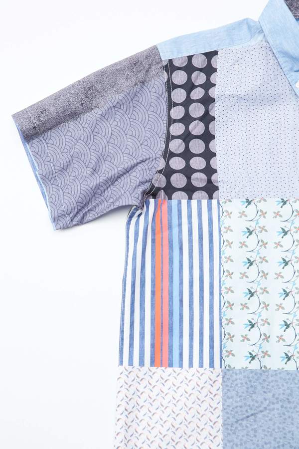 Engineered Garments Popover BD Shirt - Multi Random Square Patchwork ...