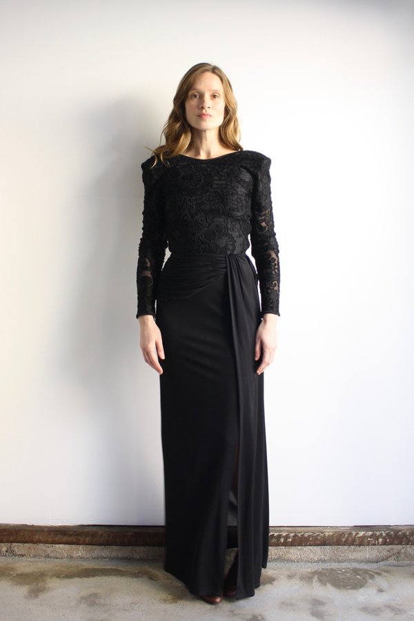 Vintage Terence Nolder Draped Gown - Black | Garmentory