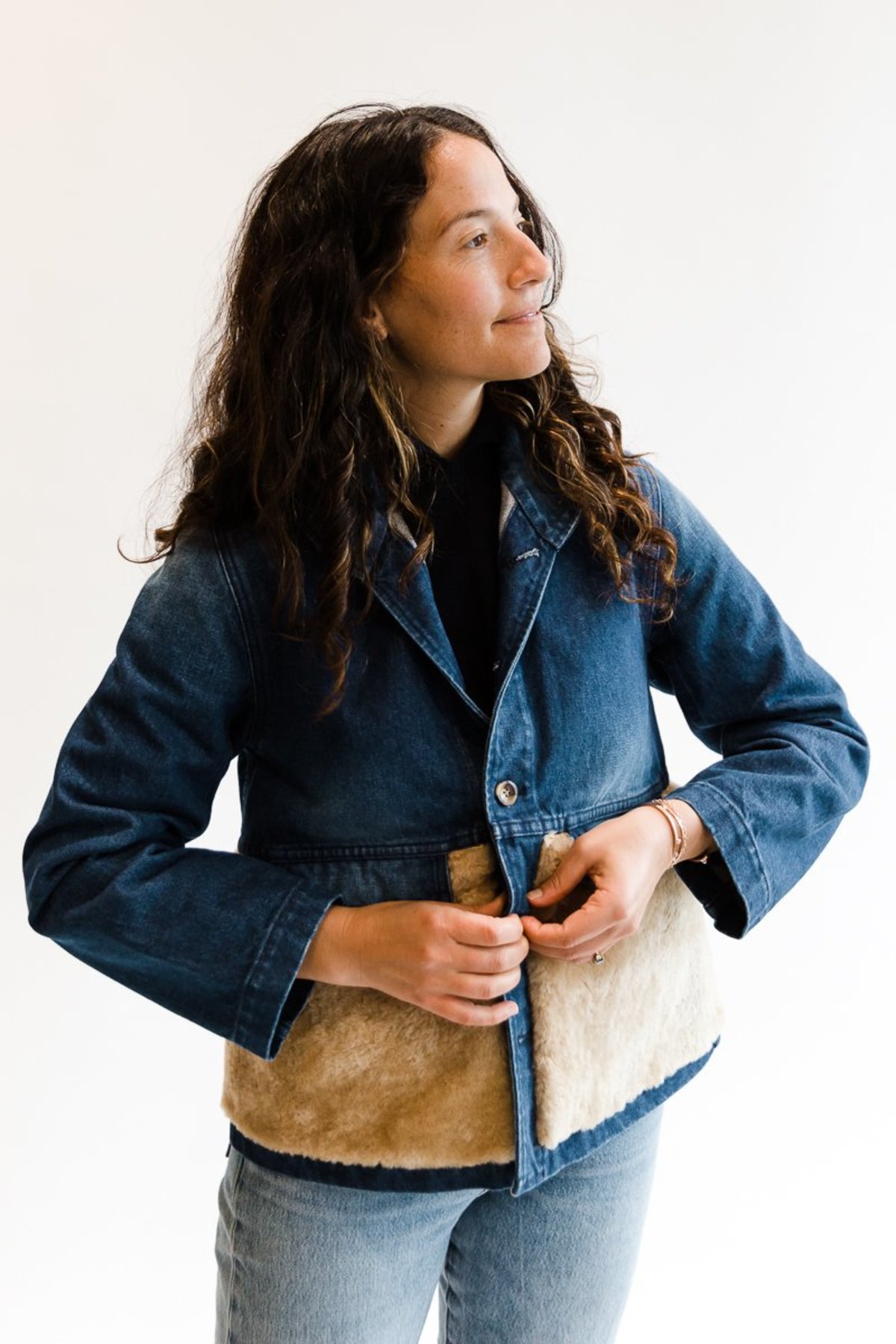 Caron Callahan Denim with Shearling Clyfford Jacket | Garmentory
