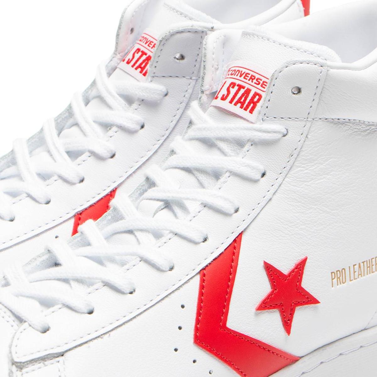 Converse Pro Leather Hi OG Sneakers - White/University Red | Garmentory