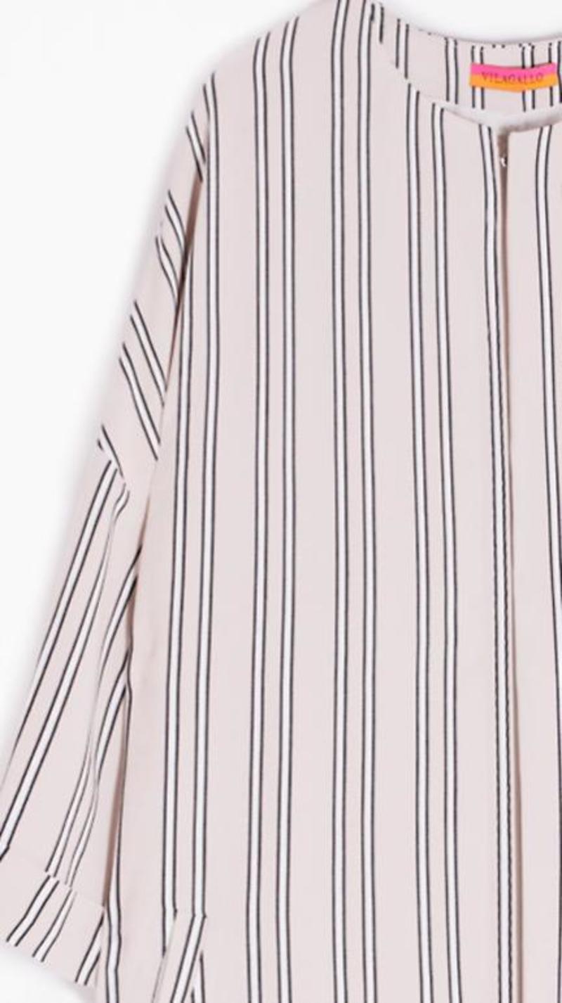 Vilagallo Irene Coat - Camel Stripe | Garmentory