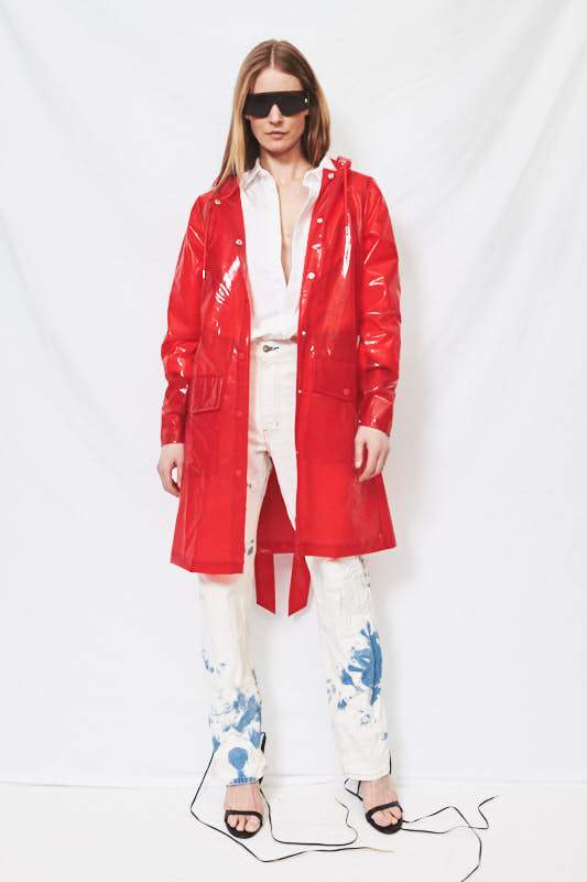 Rains Transparent Belt Jacket - Glossy Red | Garmentory