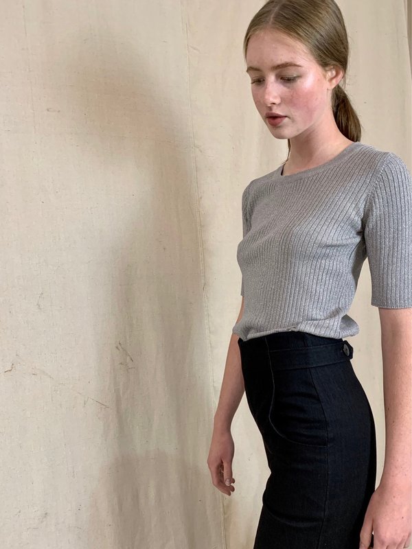 Le Bon Shoppe Lurex Top - Silver | Garmentory