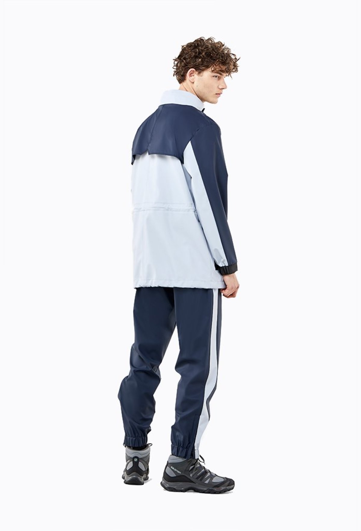 Rains Colour Block Tracksuit Jacket - Ice Grey/Blue | Garmentory