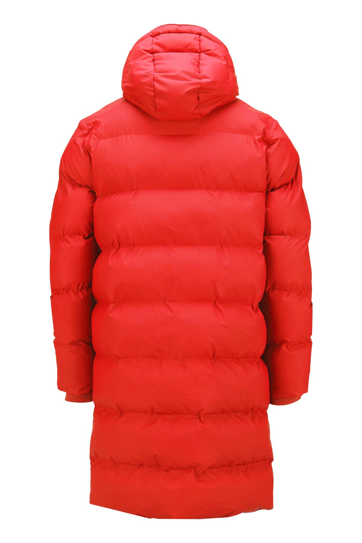 Rains Long Puffer Jacket - Red | Garmentory