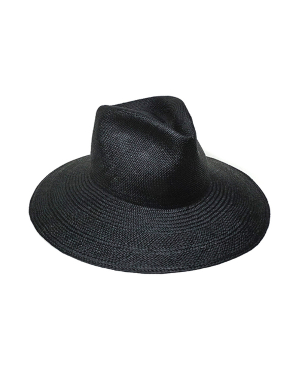 Clyde Panama Pinch Hat in Black Straw | Garmentory