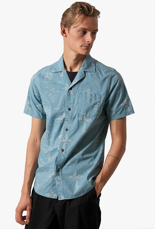 Banks Journal Seaside Woven Shirt - Smoke Blue | Garmentory