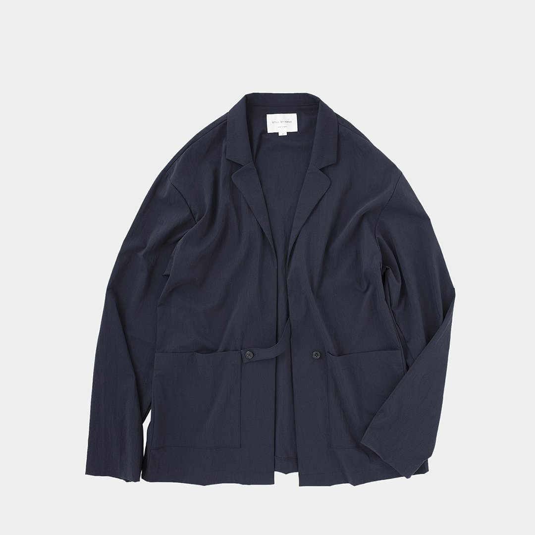 Still By Hand Tab Closure Jacket- Navy | Garmentory