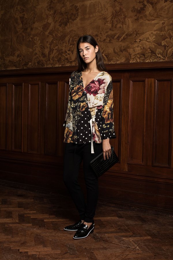 SALASAI POETIC WRAP TOP - MADONNA PRINT | Garmentory