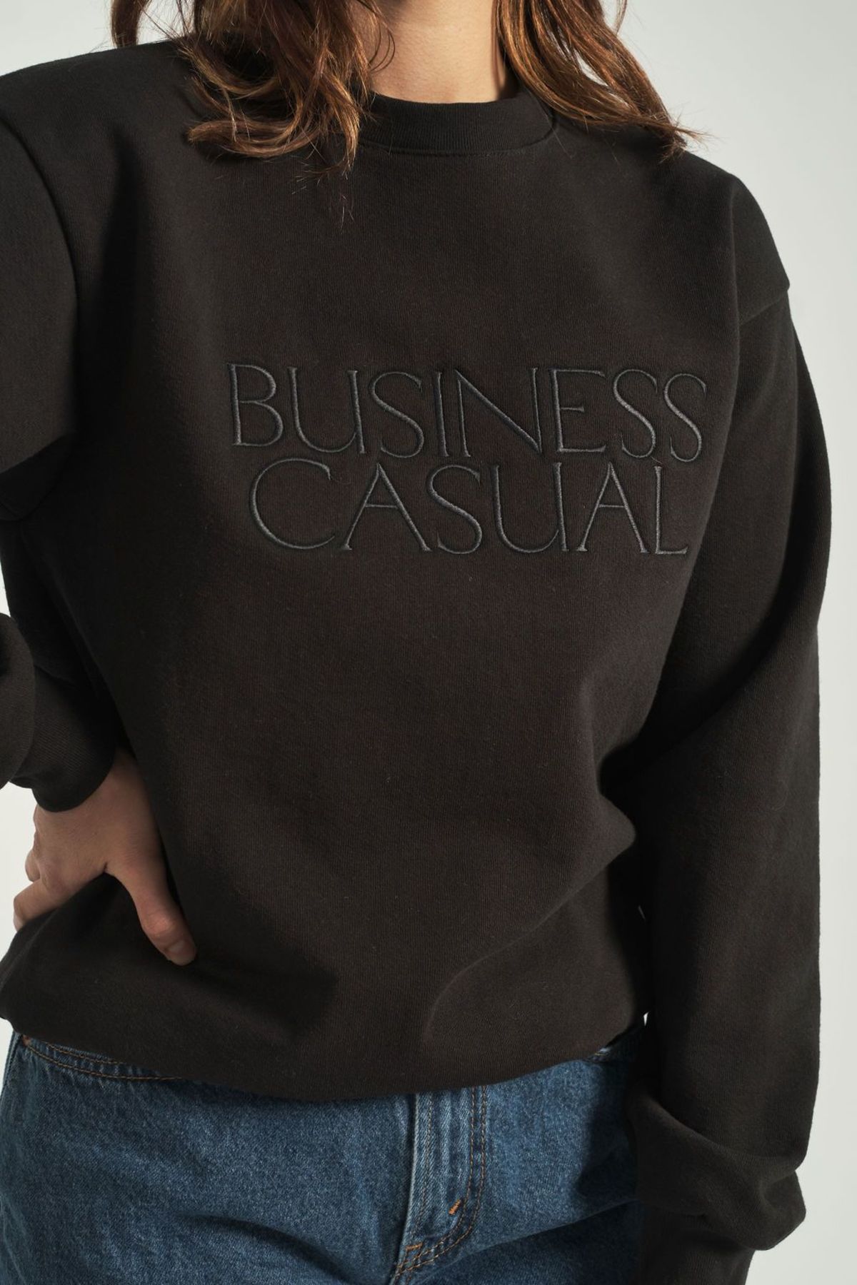 Forage Modern Workshop Business Casual Sweatshirt - black | Garmentory