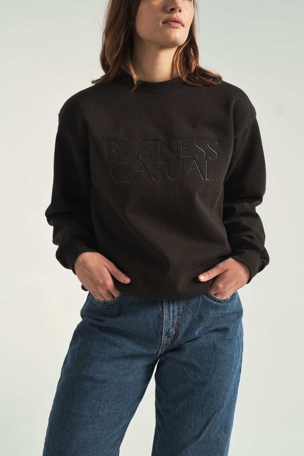 Forage Modern Workshop Business Casual Sweatshirt - black | Garmentory