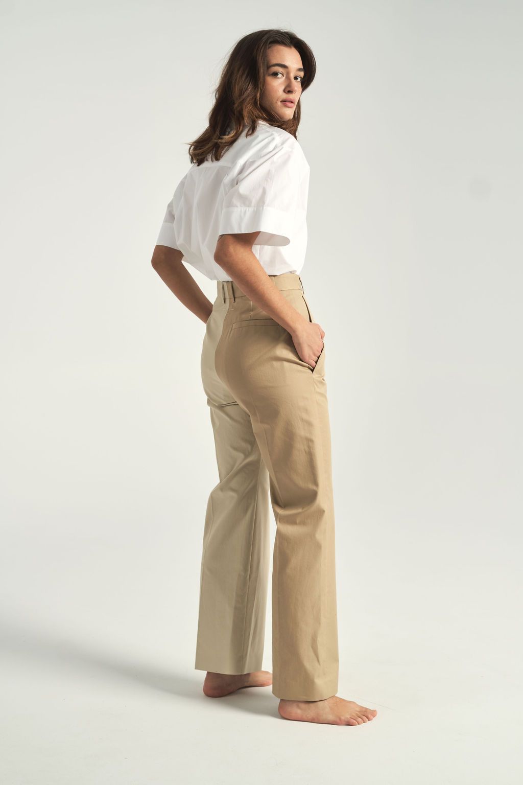 MM6 by Maison Margiela Two Tone Trouser - Mastic/Beige | Garmentory