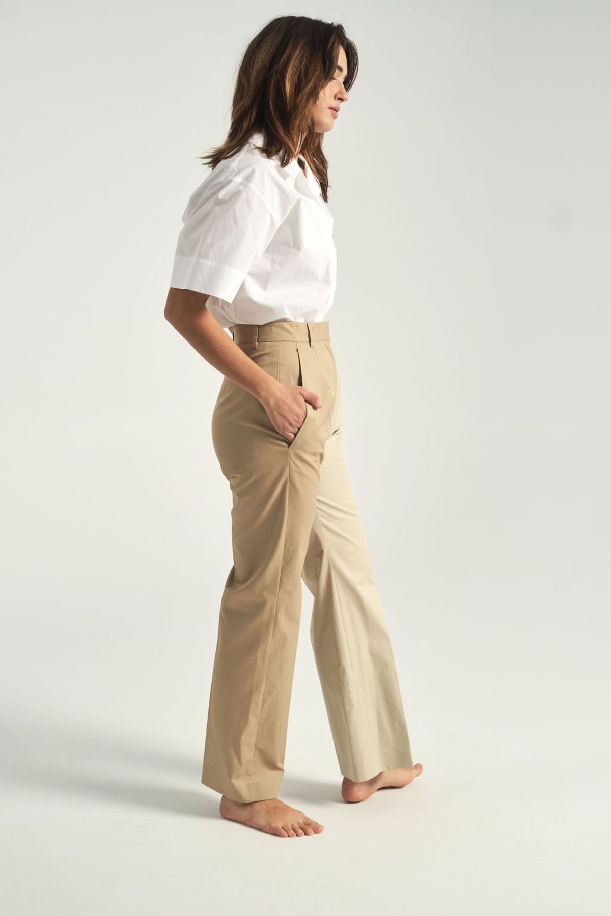 MM6 by Maison Margiela Two Tone Trouser - Mastic/Beige | Garmentory