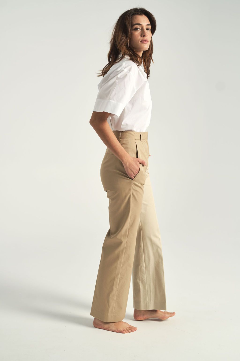 MM6 by Maison Margiela Two Tone Trouser - Mastic/Beige | Garmentory
