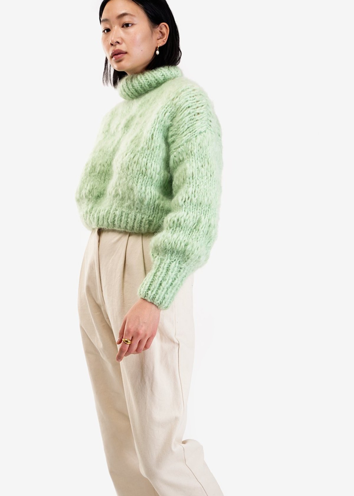 Frisson Knits Isabella Sweater - Mint | Garmentory
