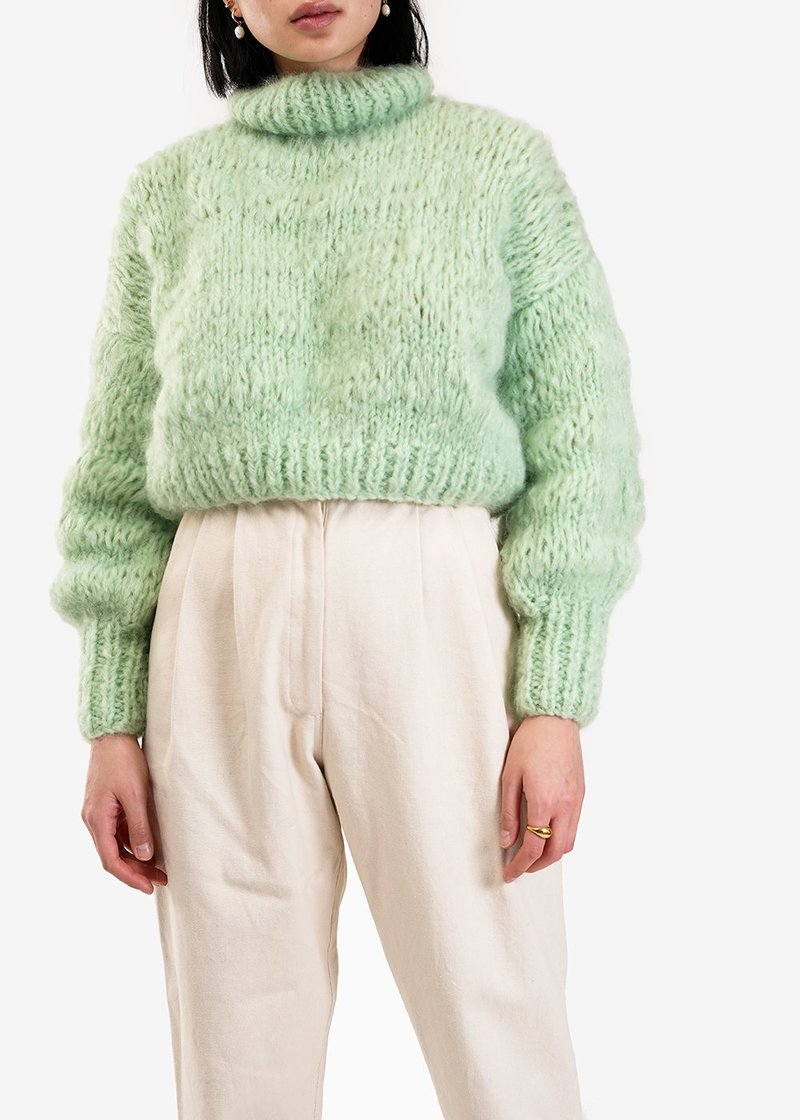 Frisson Knits Isabella Sweater - Mint | Garmentory