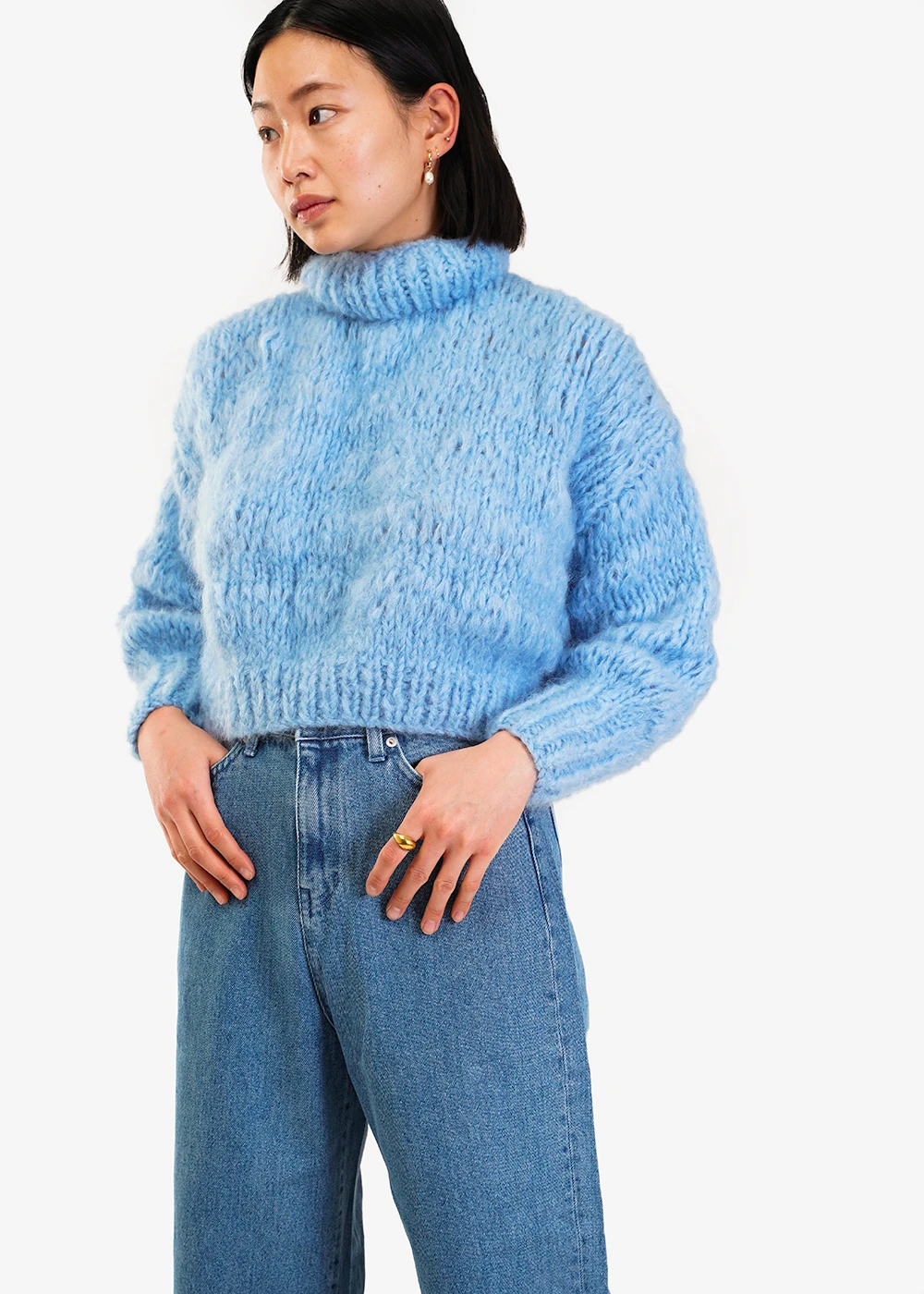 Frisson Knits Isabella Sweater - Sky Blue | Garmentory