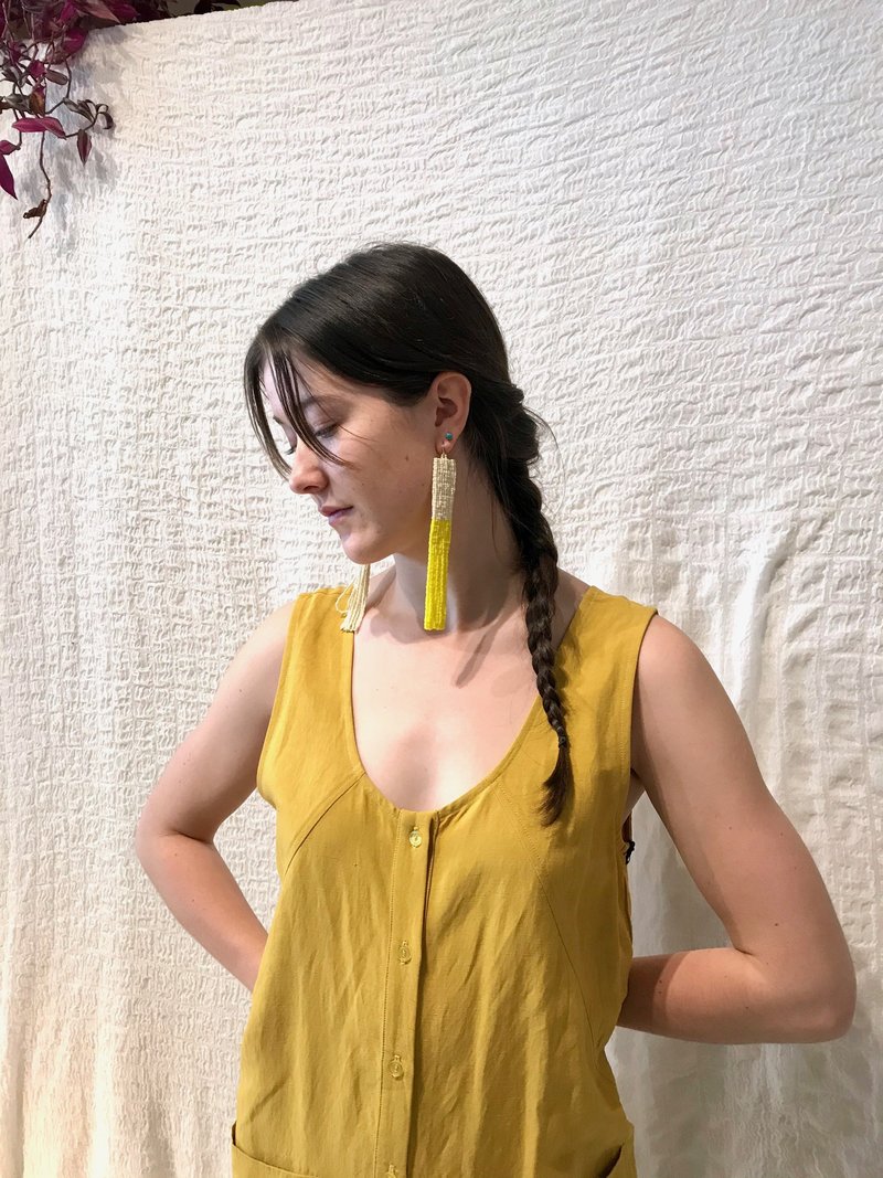 Salihah Moore Alice Earrings - Ivory/Yellow | Garmentory