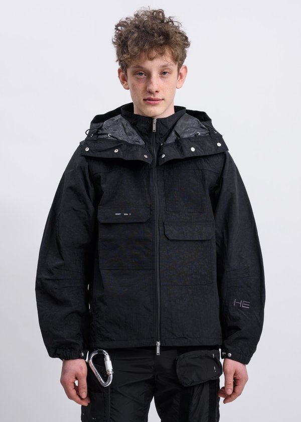 Heliot Emil Panel Hooded Jacket - Black | Garmentory
