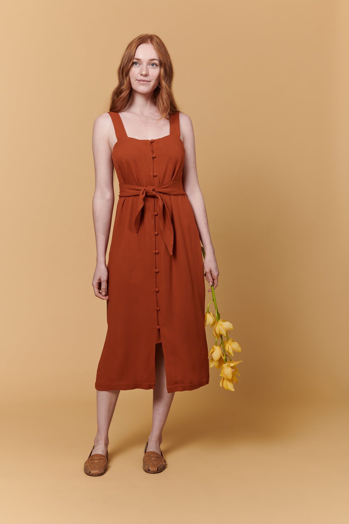 Whimsy + Row Samantha Dress - Rust | Garmentory