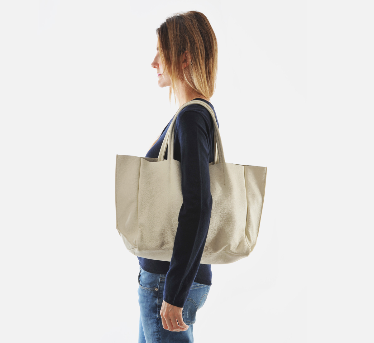 Ampersand As Apostrophe Milk Soft Sideways Tote | Garmentory