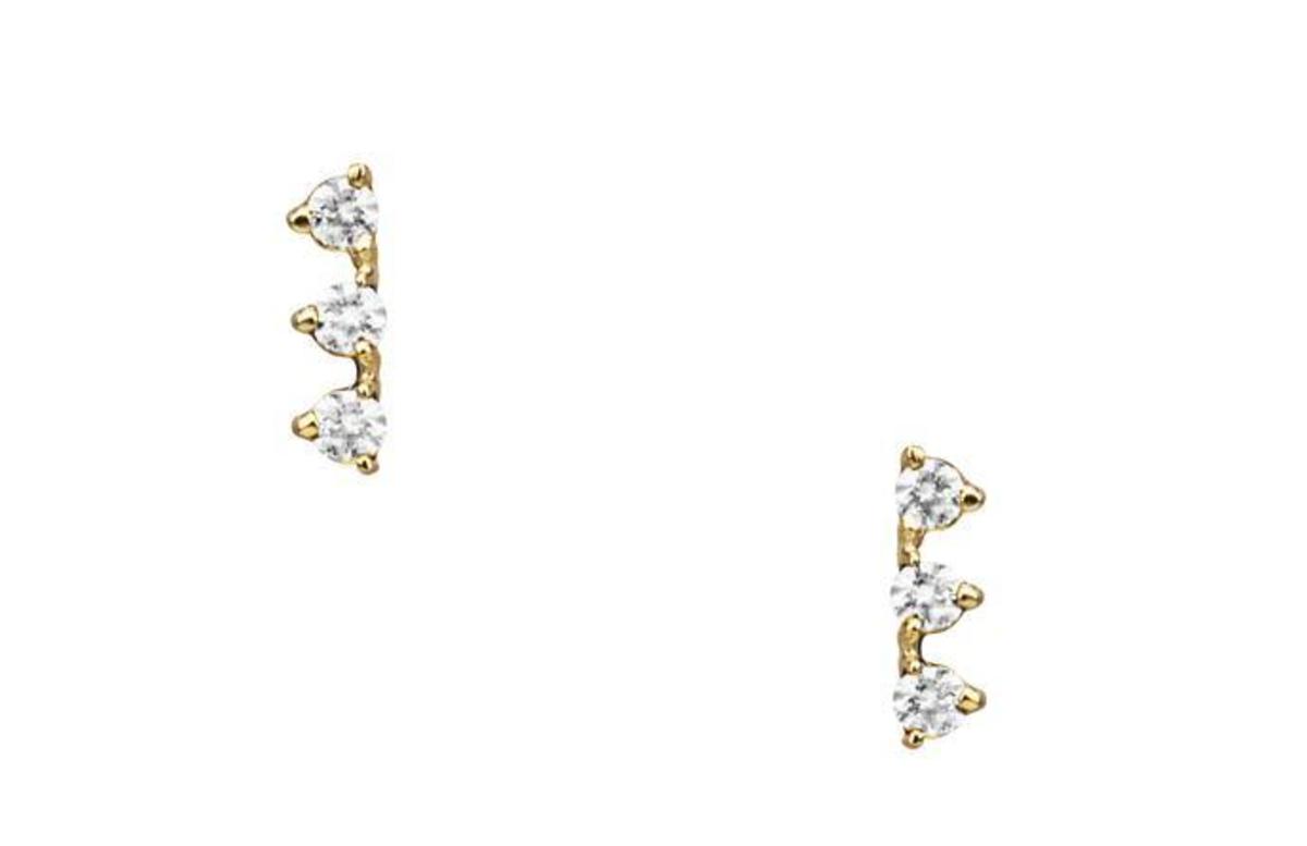 WWAKE Three-Step Diamond Earrings | Garmentory