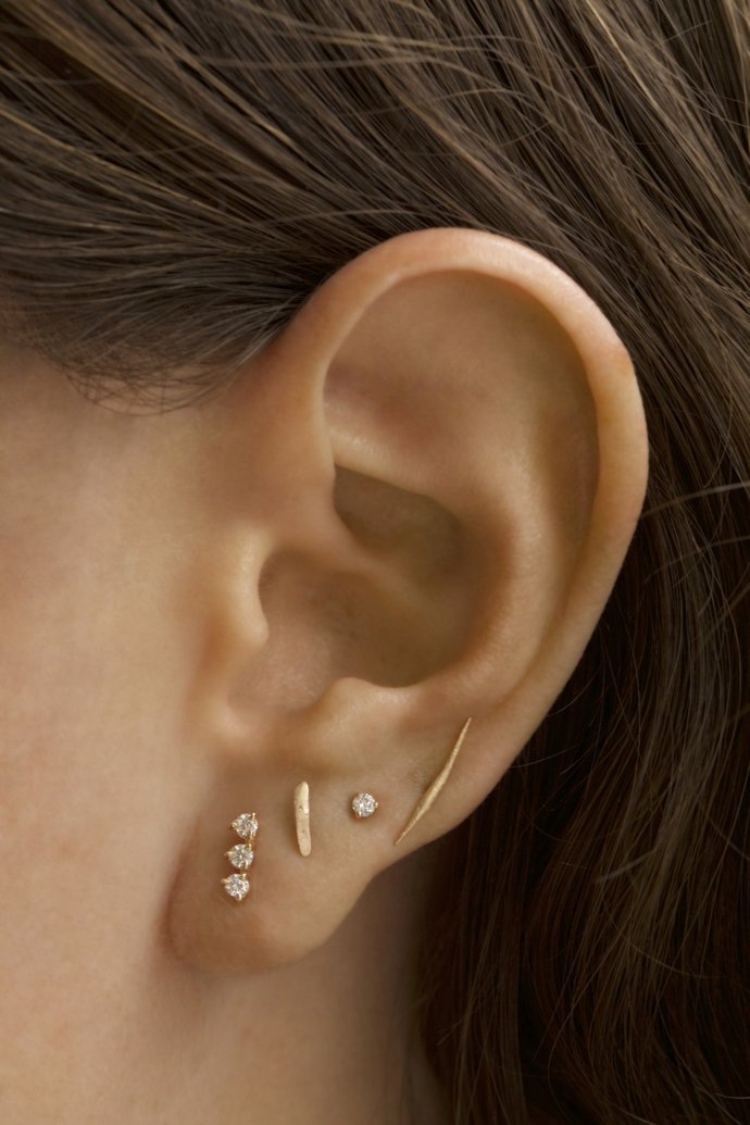 WWAKE Three-Step Diamond Earrings | Garmentory