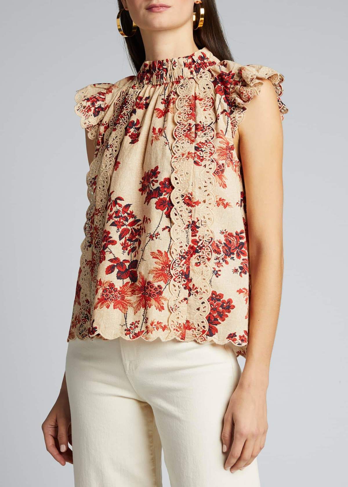 Sea NY THEA FLUTTER TOP - sand | Garmentory