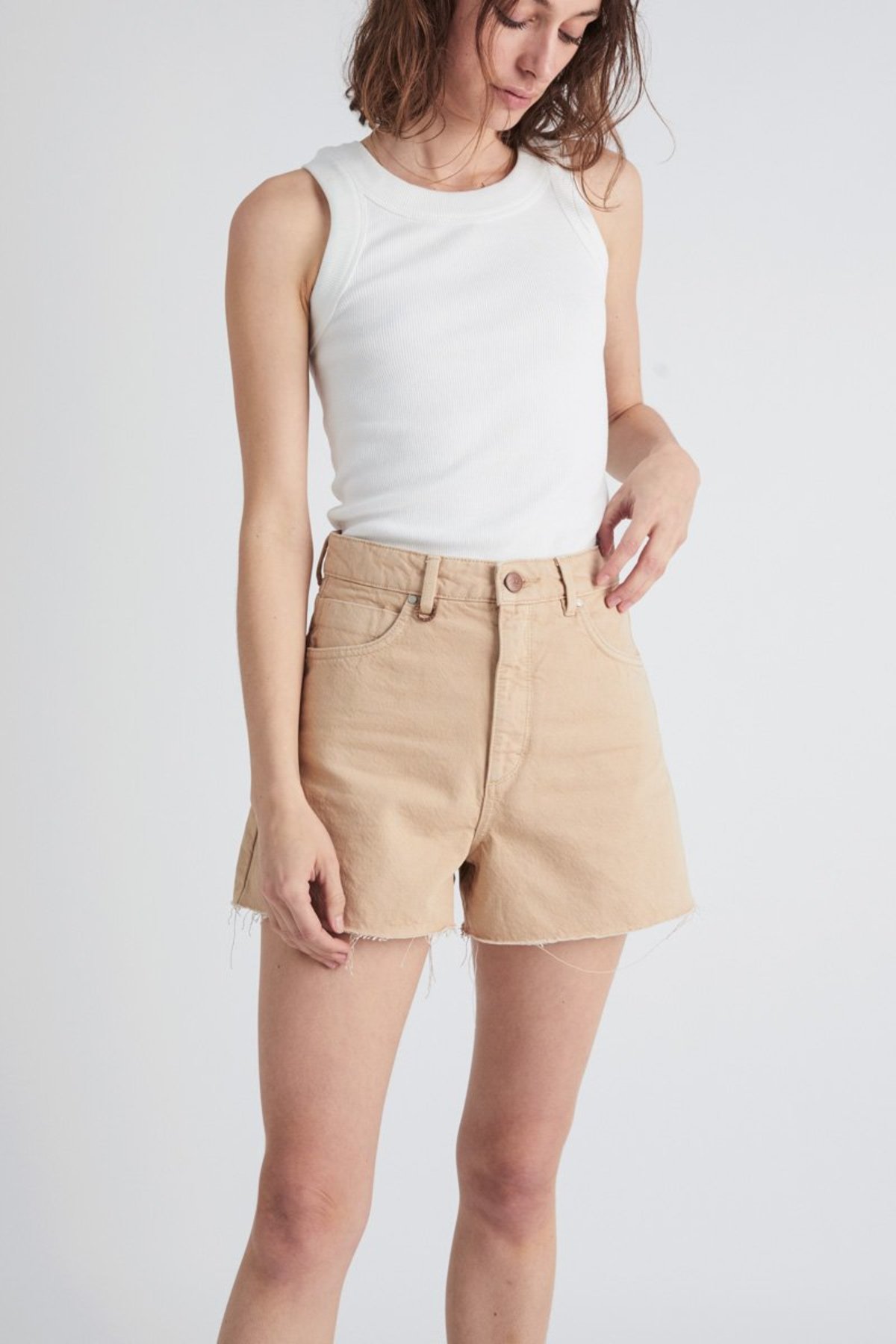 NEUW Ryder Denim Shorts - Sand | Garmentory
