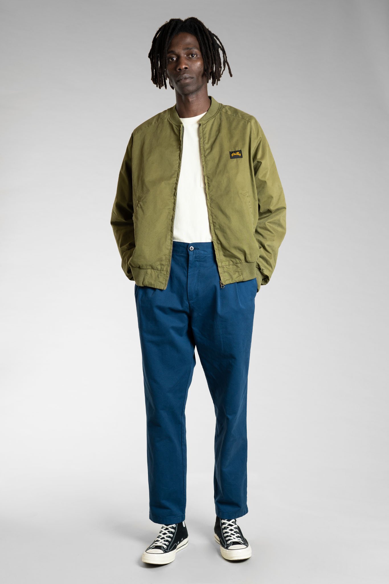 Stan Ray Double Pleat Chino - Navy Taffeta | Garmentory