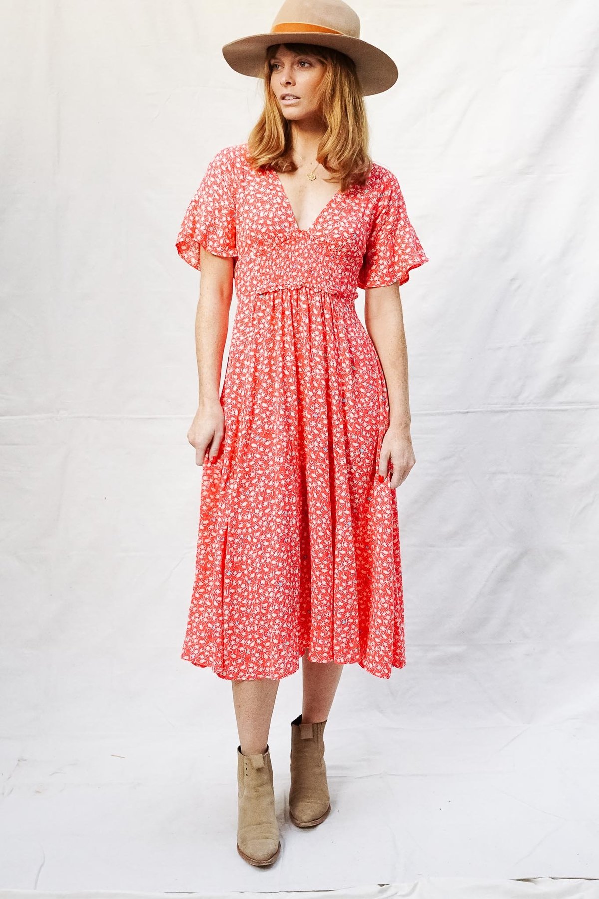 Free People In Full Bloom Dress - Red Combo | Garmentory