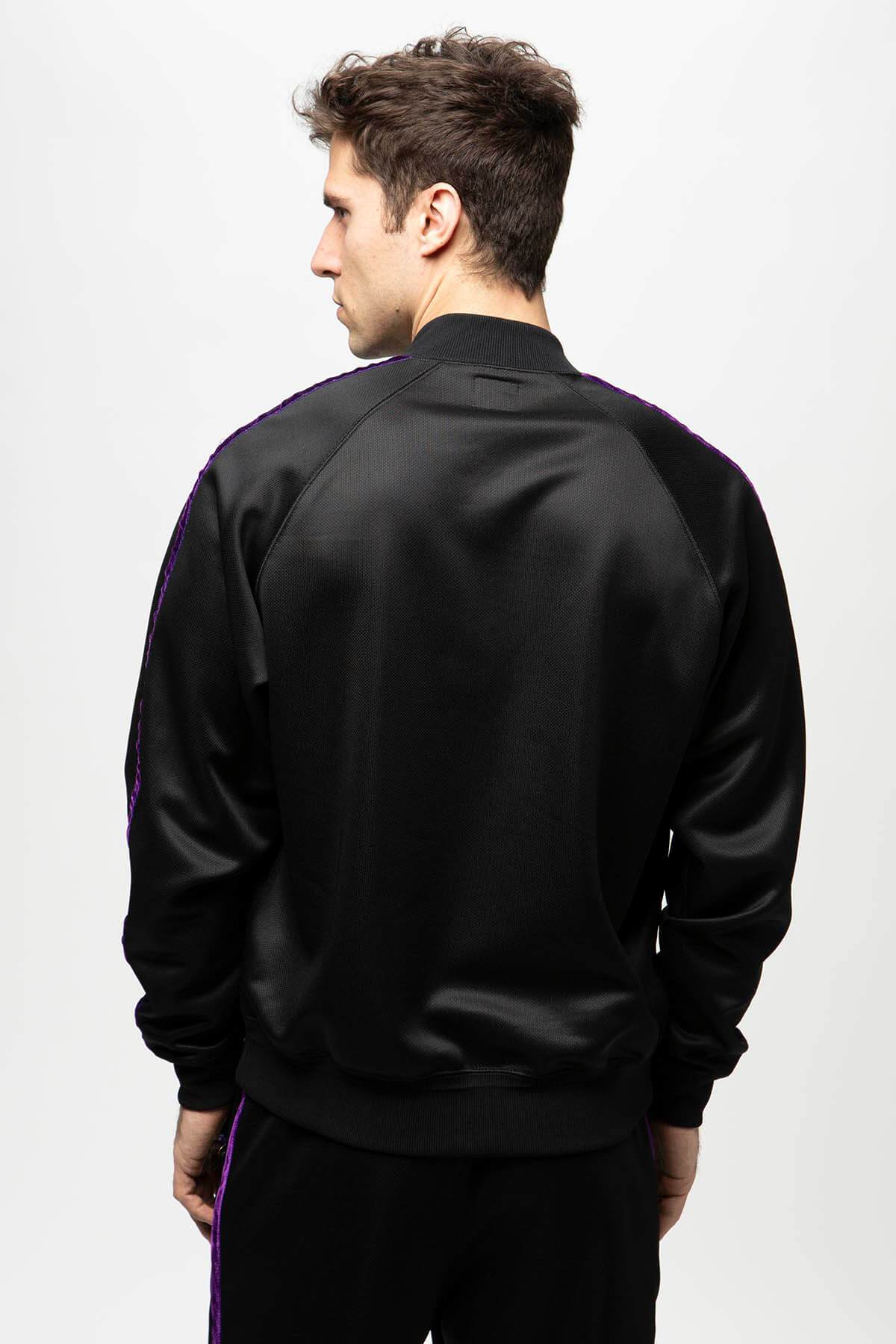 Needles Side Line Rib Collar Jacket - Black/Purple | Garmentory