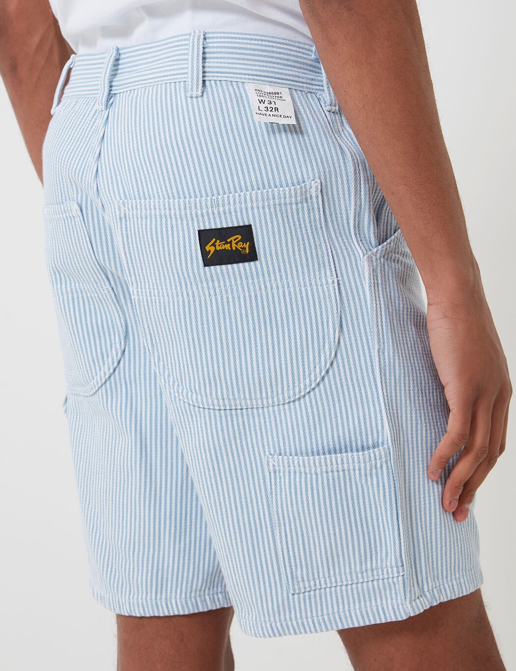 Stan Ray Painter Shorts (Stripe) - Bleached Hickory | Garmentory