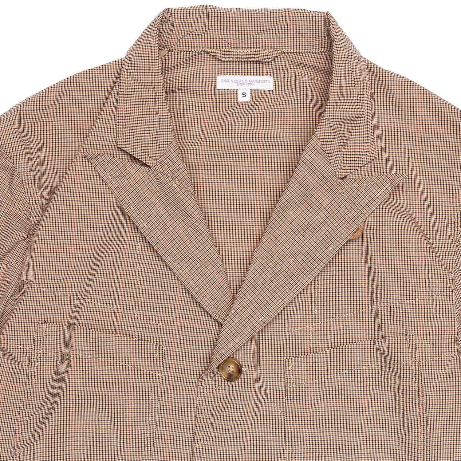 Engineered Garments NB Jacket - Khaki Nyco Mini Tattersall | Garmentory