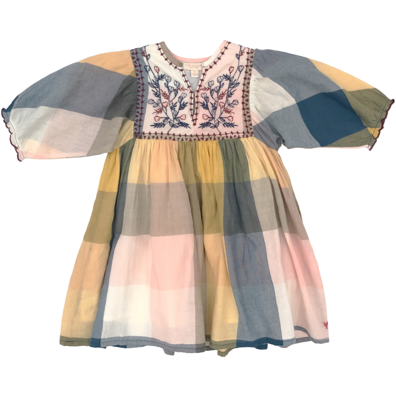 Kids Pink Chicken AVA BELLA DRESS - MULTI GINGHAM | Garmentory