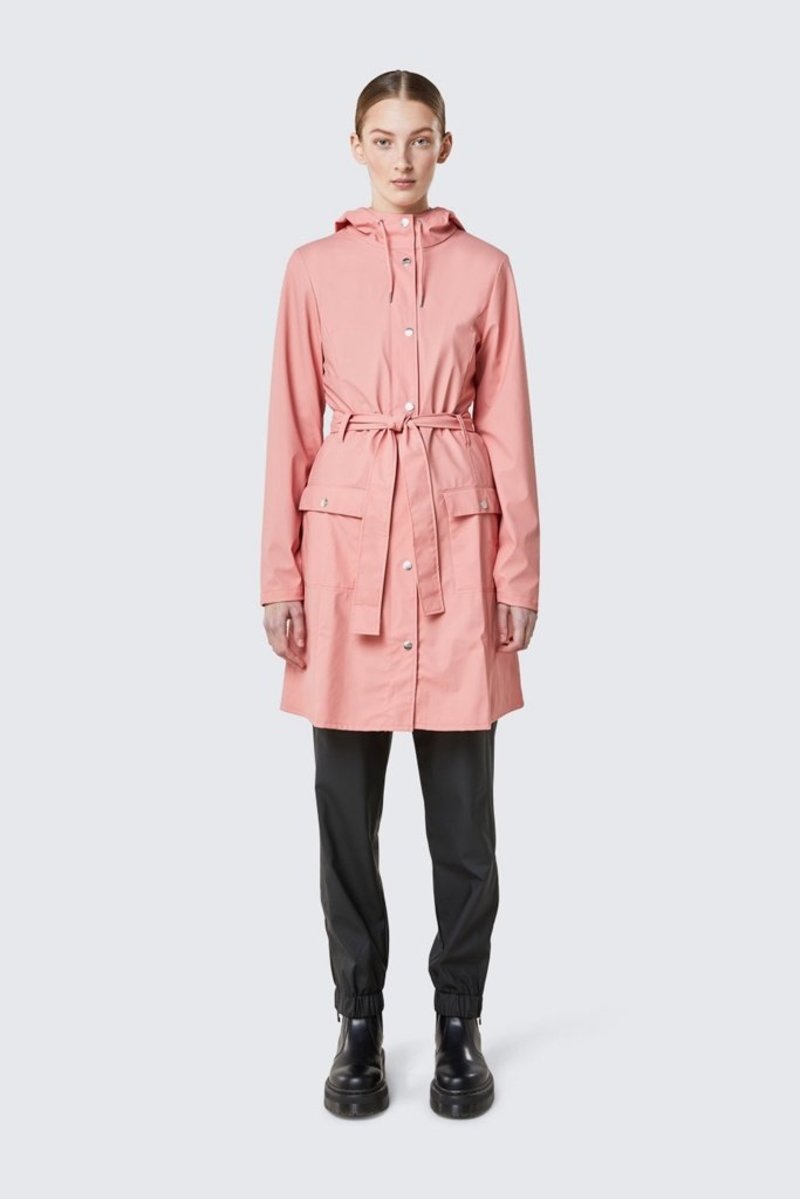 Rains Curve Jacket - Coral | Garmentory