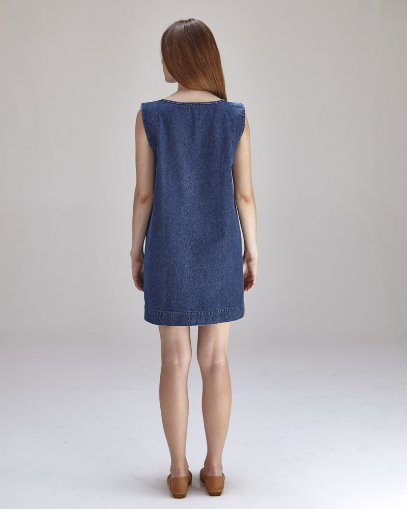 Ilana Kohn Kate Mini Dress in Denim | Garmentory