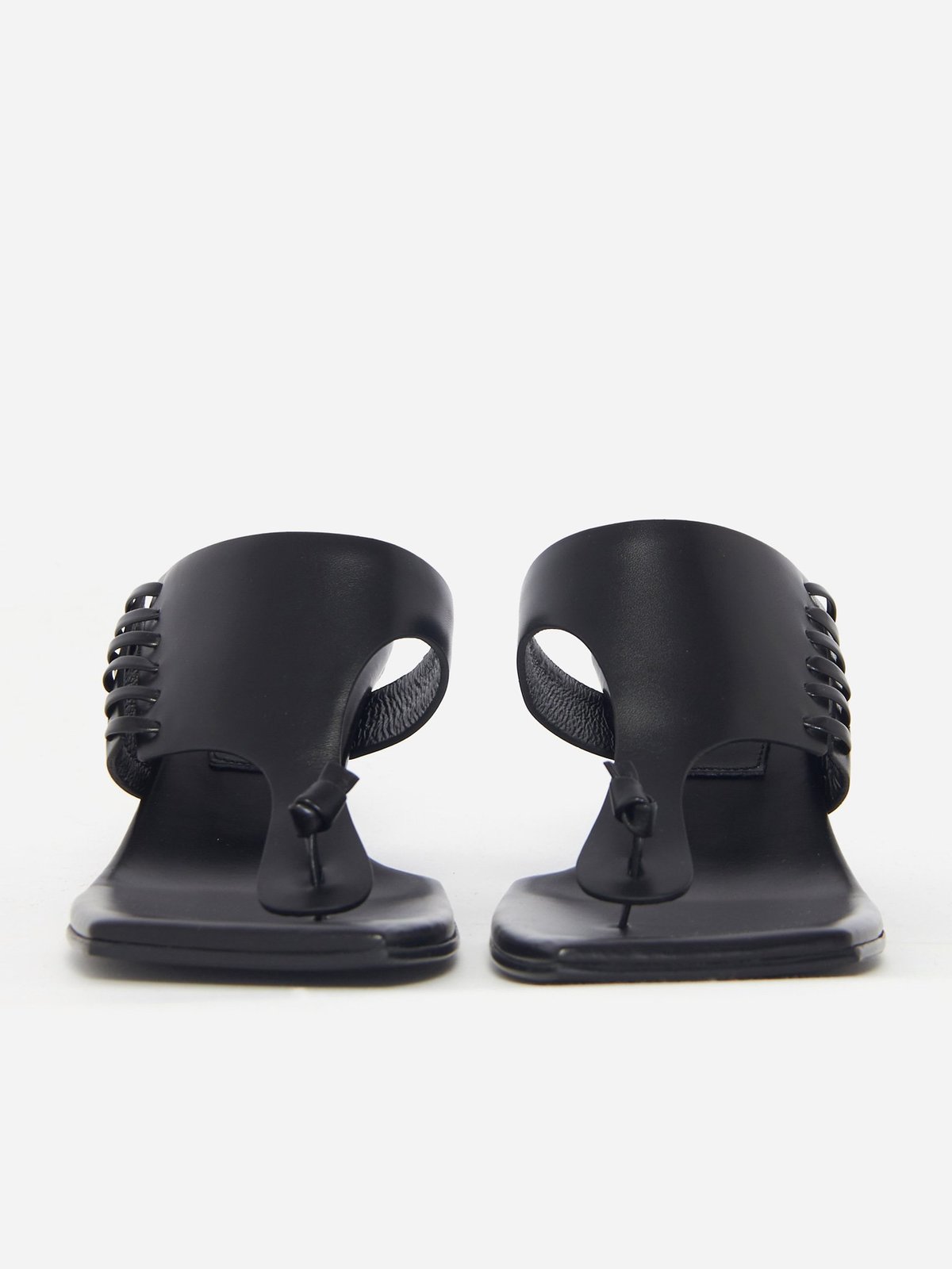 Reike Nen Stitch Flip Flop Heels - Black | Garmentory
