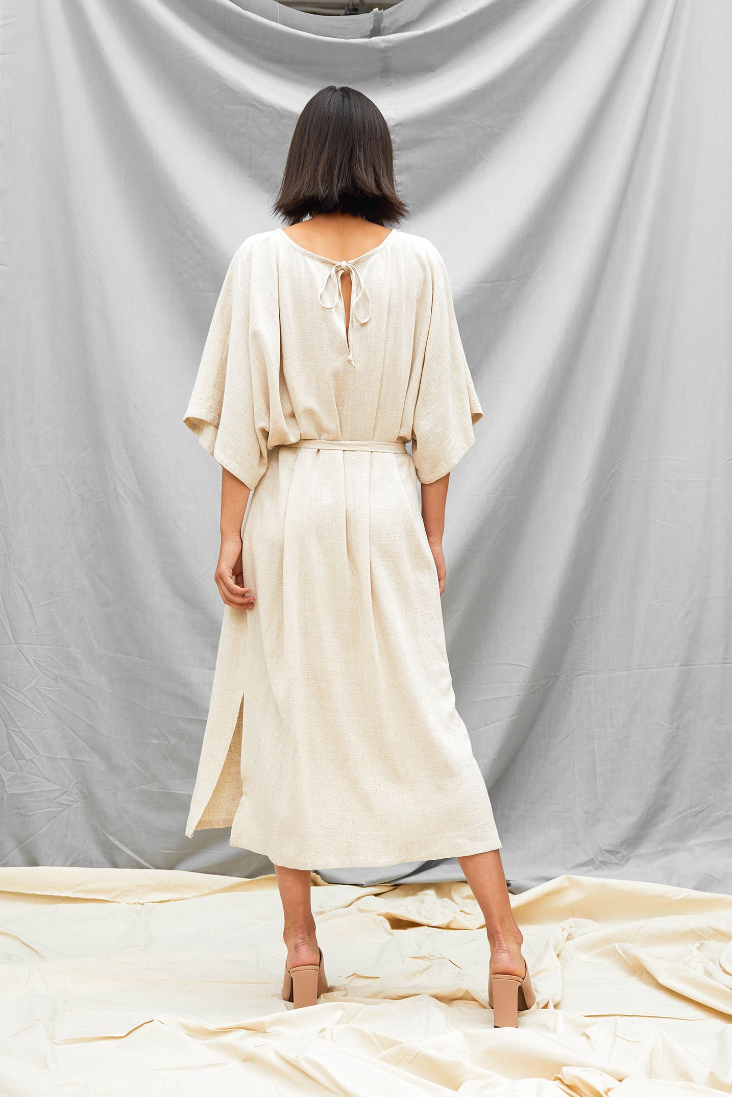 Devlyn Van Loon Tie Back Dress - Sand | Garmentory