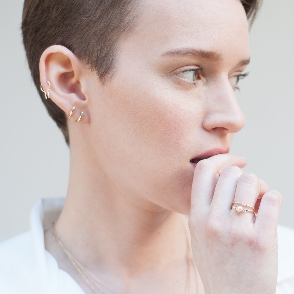 Jack + G Tiny Single Talon Stud - 14k gold | Garmentory